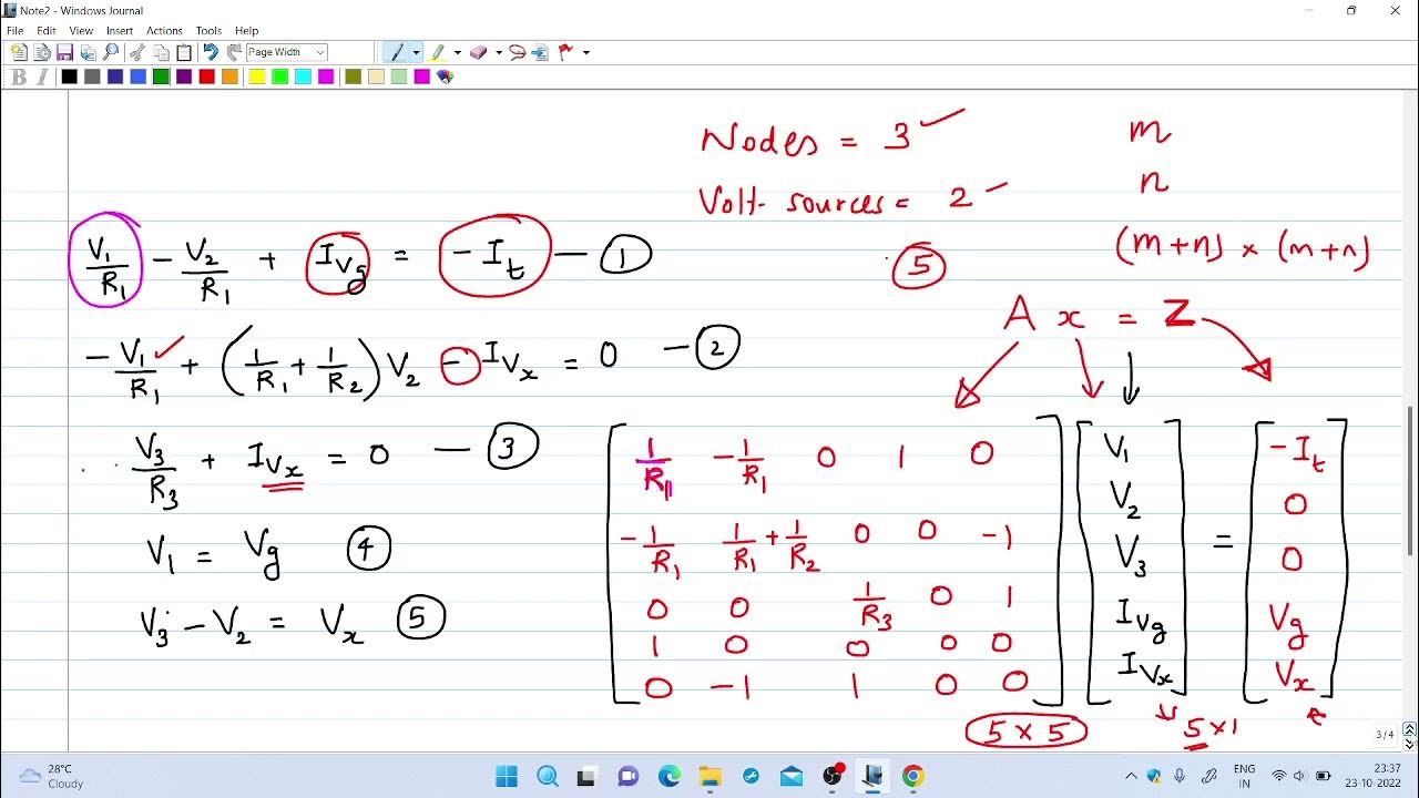 Digital Simulation : Lecture2 : Modified Nodal Analysis | Example 2 - YouTube