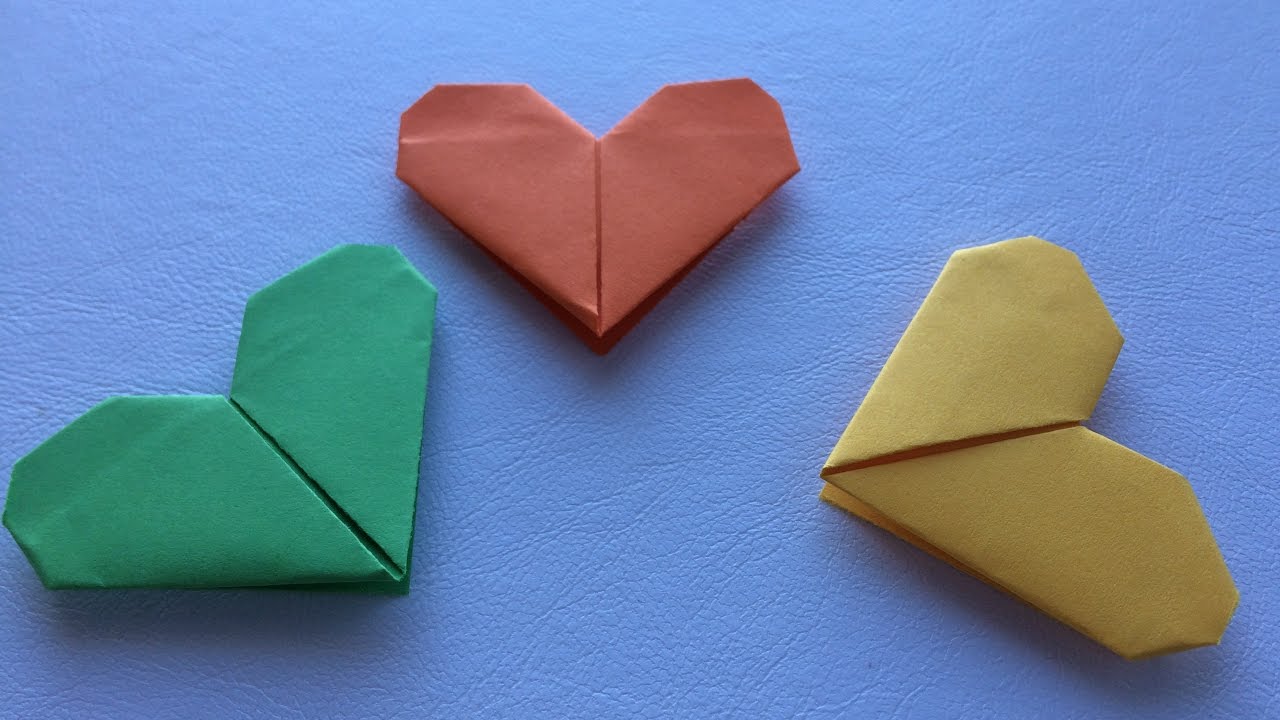 Origami: Coeur ️ en papier niveau:2 Origami by SB Francais video: 4 ...