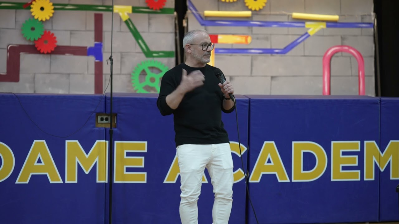 Principal Mr. Mark Valvano introduces the talent show - YouTube