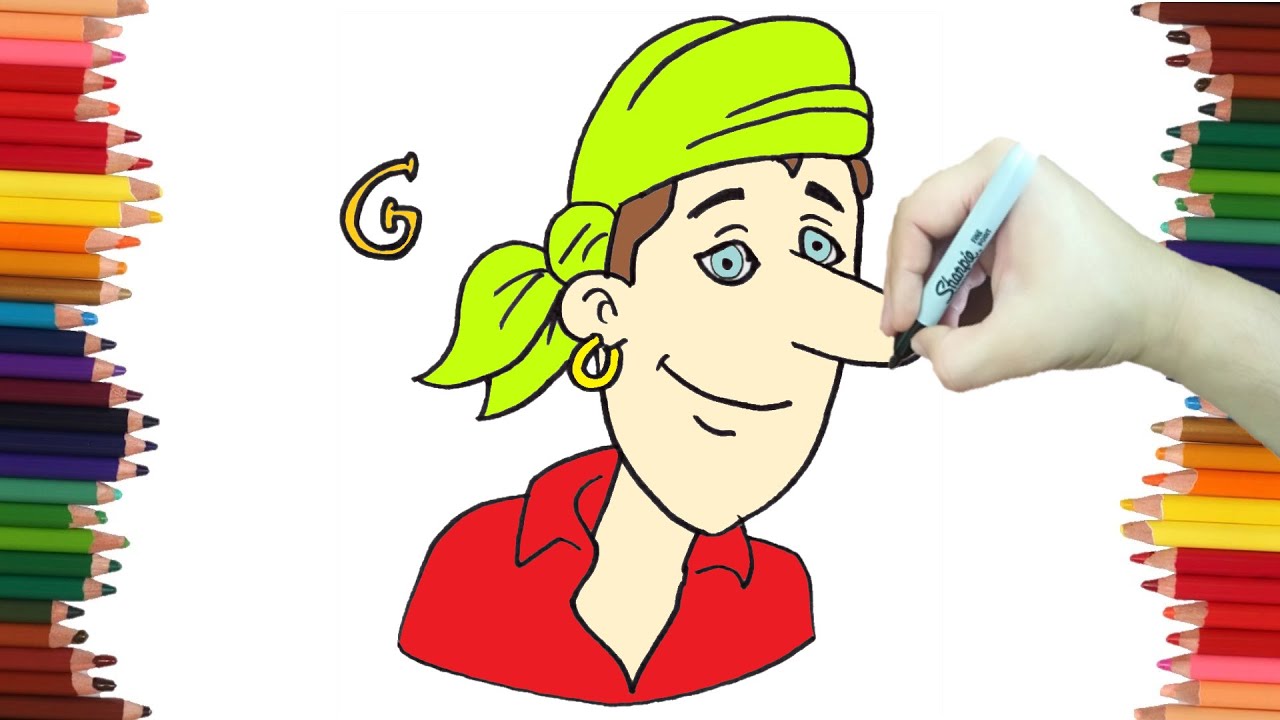 Como dibujar UN GITANO - Dibujos con la letra G paso a paso y muy Fácil ...