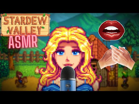 ASMR ~ Day 1 Stardew Valley 👩‍🌾🍅 Relaxing Mouth Sounds and Finger Fluttering Triggers