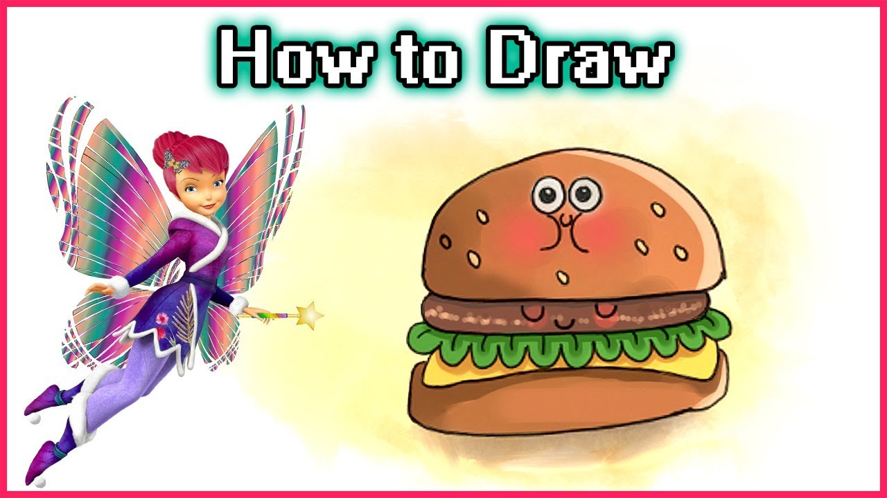 How To Draw A Ham Burger - Kids Drawing Ideas - YouTube