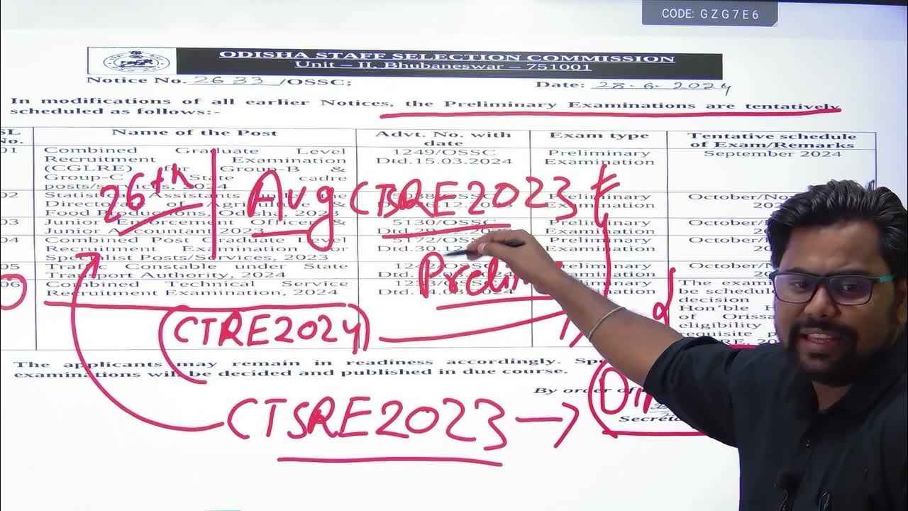 CTSRE 2024 | 2023 PRELIMINARY EXAM UPDATE OFFICIAL NOTICE | OSSC JE 2023 & 2024 PRELIMINARY EXAM ...