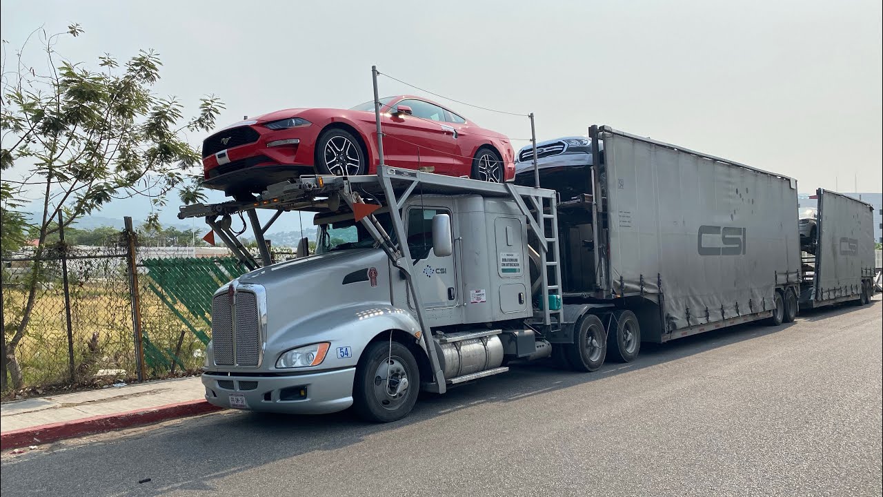 Car Carriers Ford mustang and Chevrolet camaro - YouTube