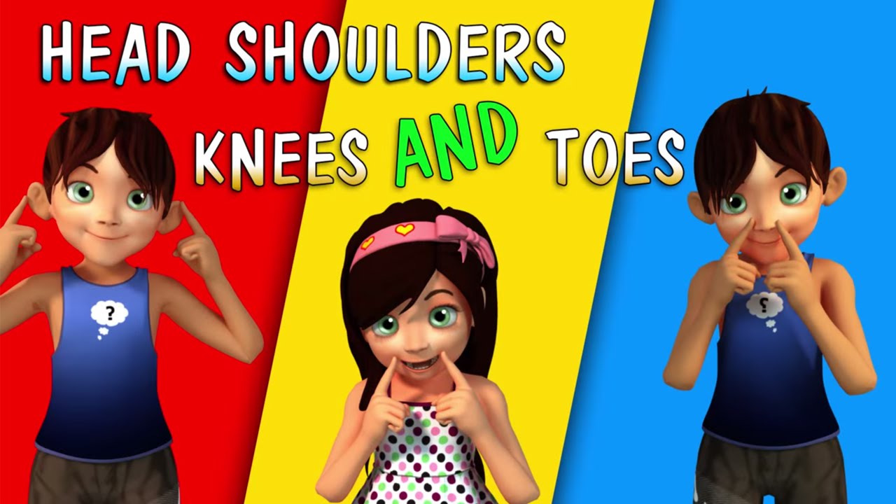 Head, Shoulders, Knees & Toes | 3D Nursery Song | English Rhymes for ...