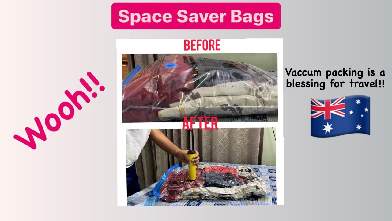 Demo of how to use vaccum bags | space saving packing | A must buy for ...