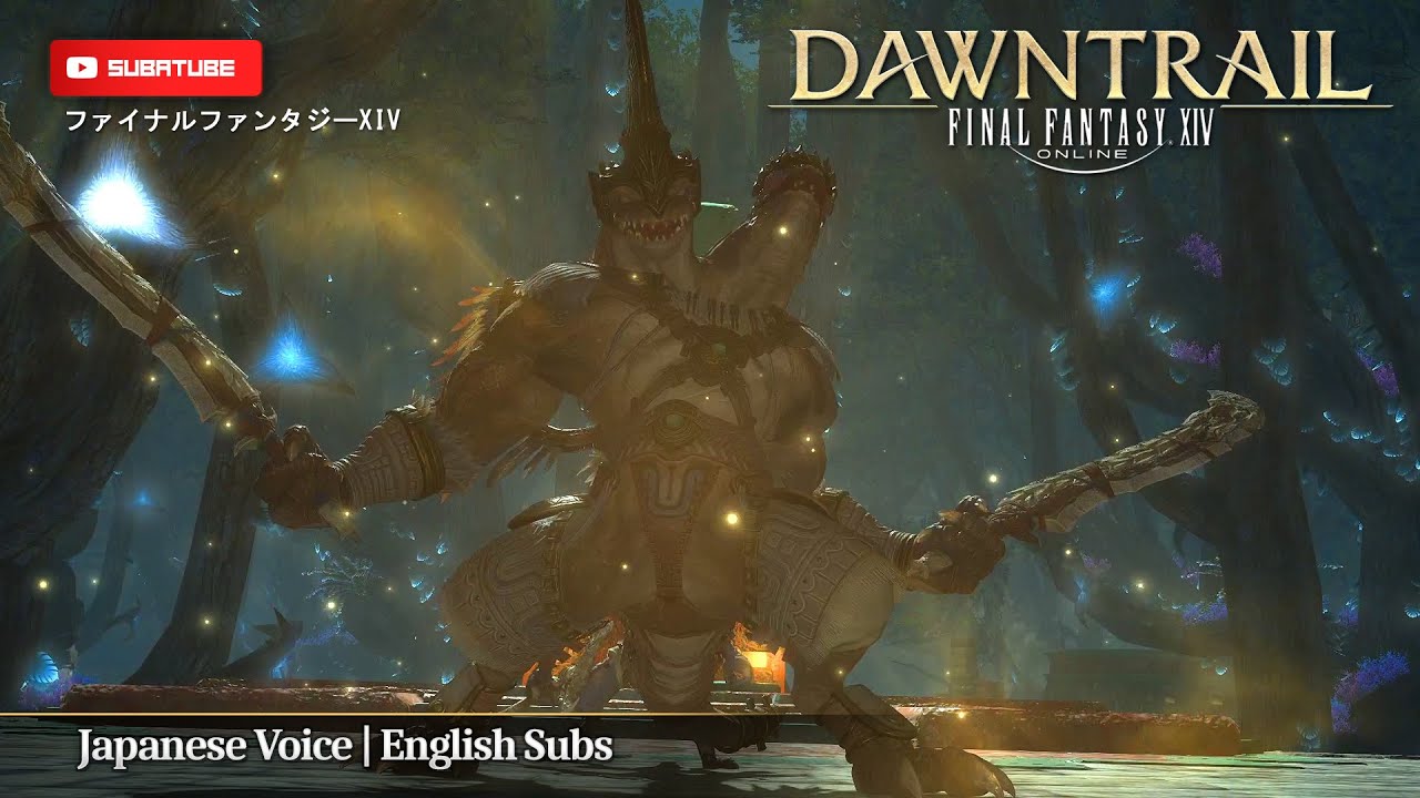 FFXIV DAWNTRAIL Gulool JA JA PRIME Fight & Cutscene | Japanese Voice ...