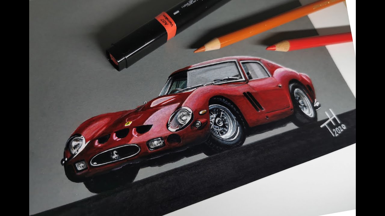Drawing Timelapse - Ferrari 250 GTO - YouTube
