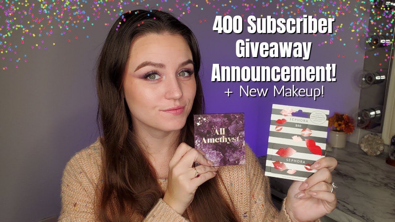400 Giveaway Announcement + New Makeup | Colourpop All Amethyst Palette - YouTube
