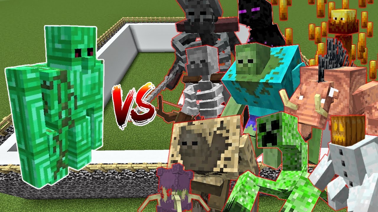 Emerald Golem vs All Mutant Mob [Minecraft Mob Battle] - YouTube