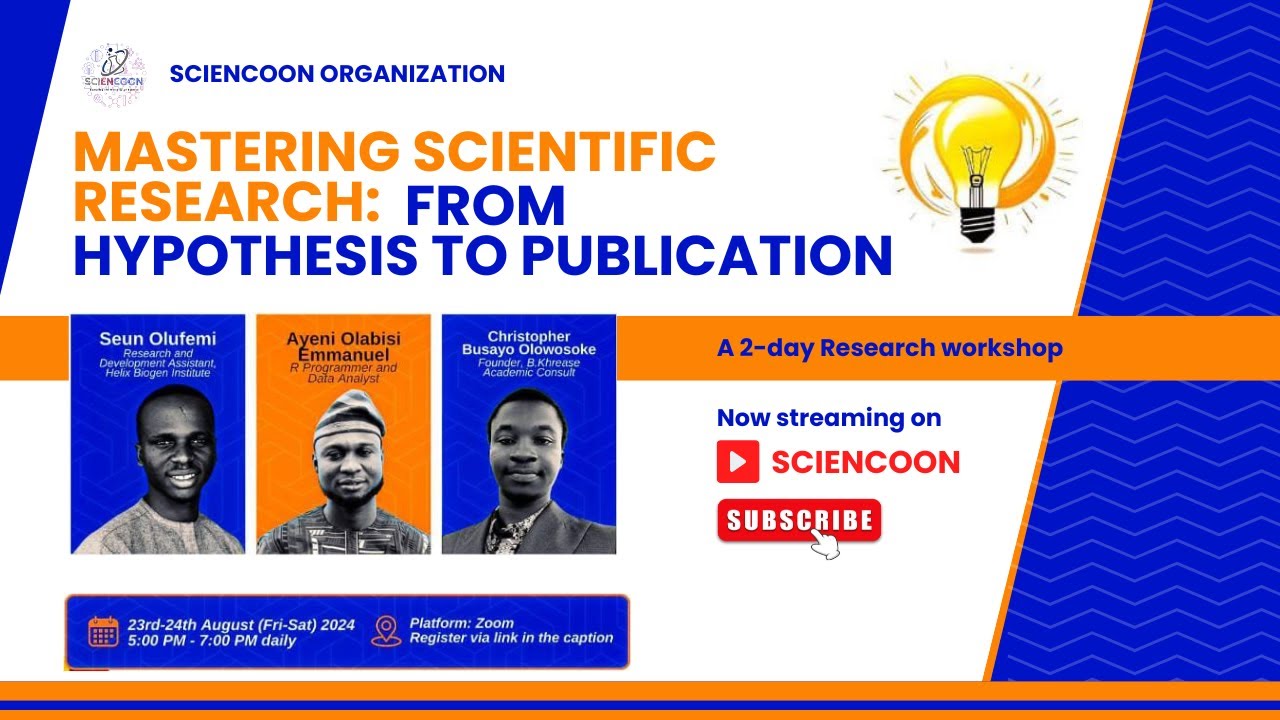 Scientific Research Workshop - Day 2 - YouTube