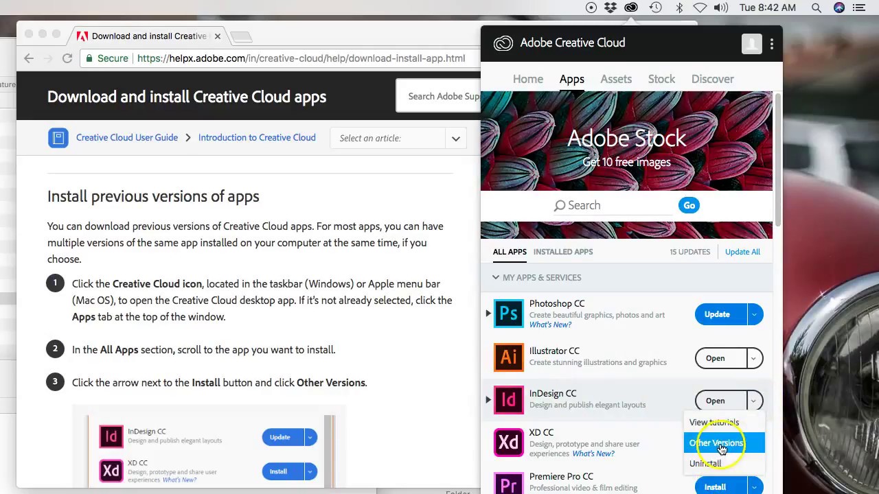 Install Previous Adobe CC Versions - YouTube
