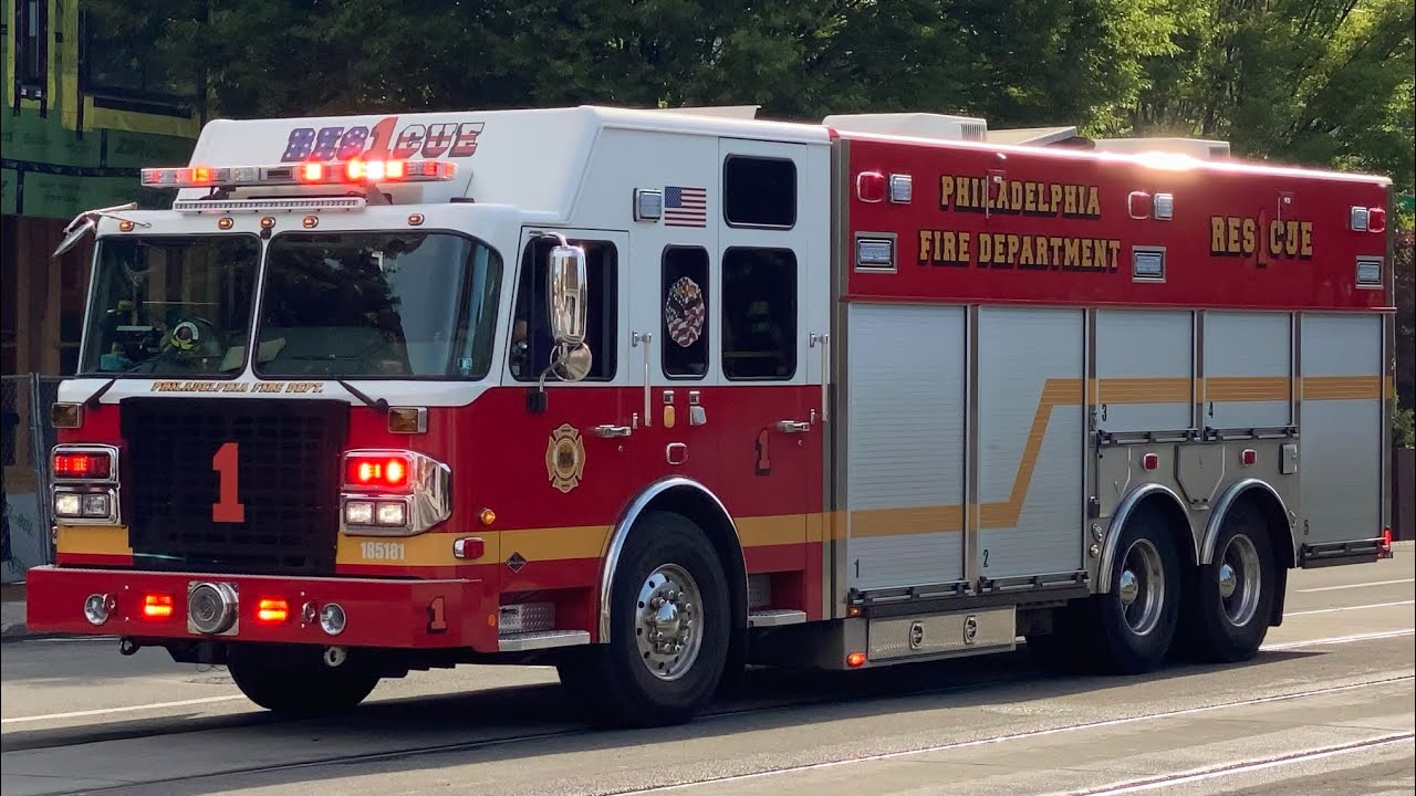 PHILADELPHIA FIRE DEPARTMENT RESCUE 1 RESPONDING WITH (EQ + H ) - YouTube