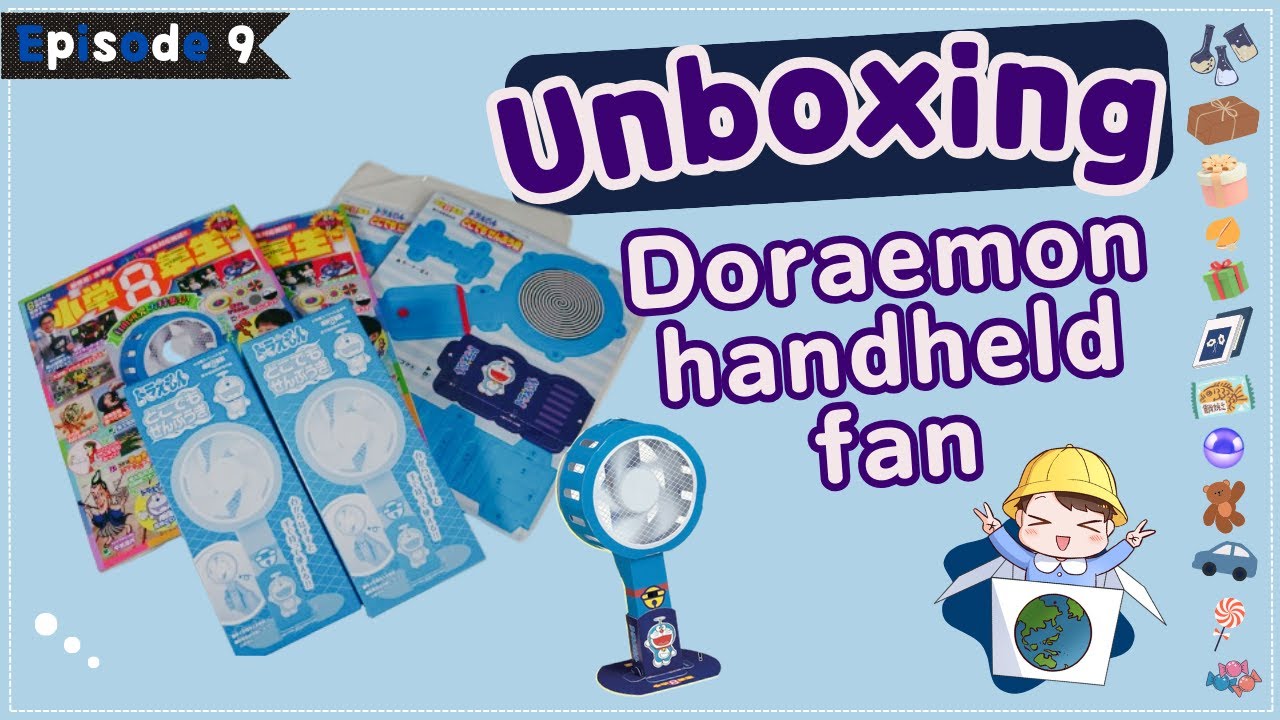 Unboxing toys - Doraemon Mini handheld fan | Unboxing Japan with Ren EP ...