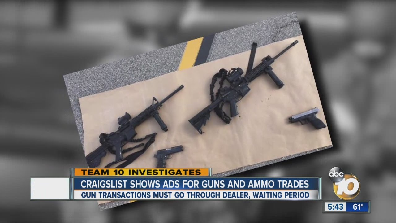 Craigslist shows ads for guns and ammo trades - YouTube