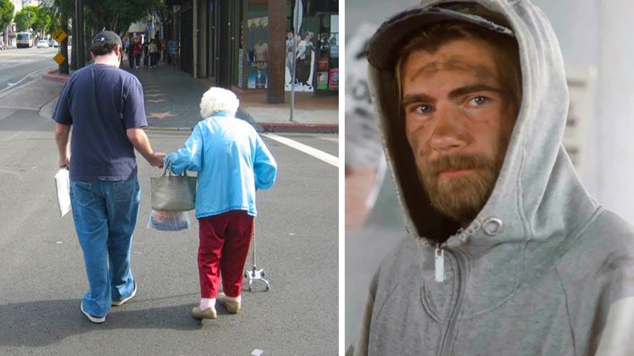 Homeless Man Helps Old Lady Carry Groceries Home, Next Day Learns Store ...