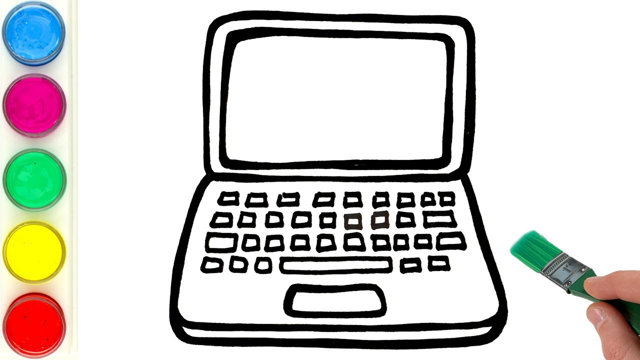 Laptop Drawing, Painting, Coloring for Kids and Toddlers | Learn How to ...