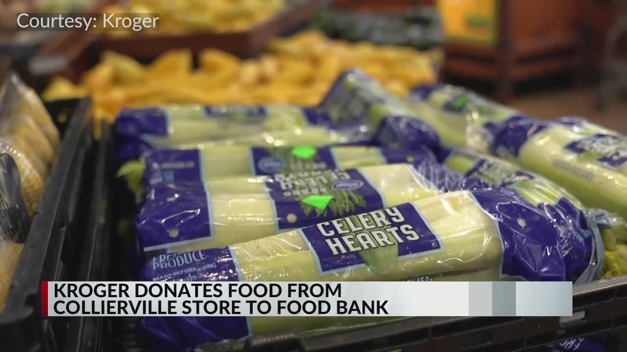 Collierville Kroger donates leftover food to local food bank - YouTube