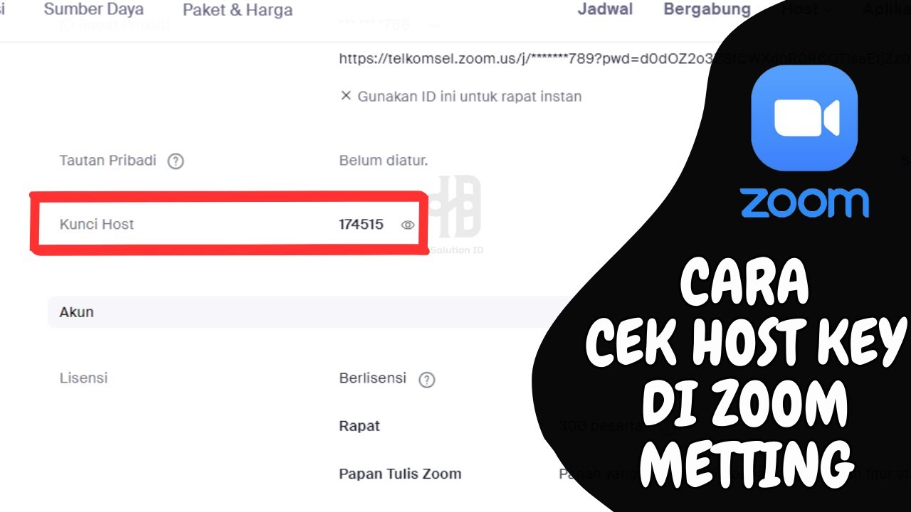 Cara Cek Host Key Zoom Metting - YouTube