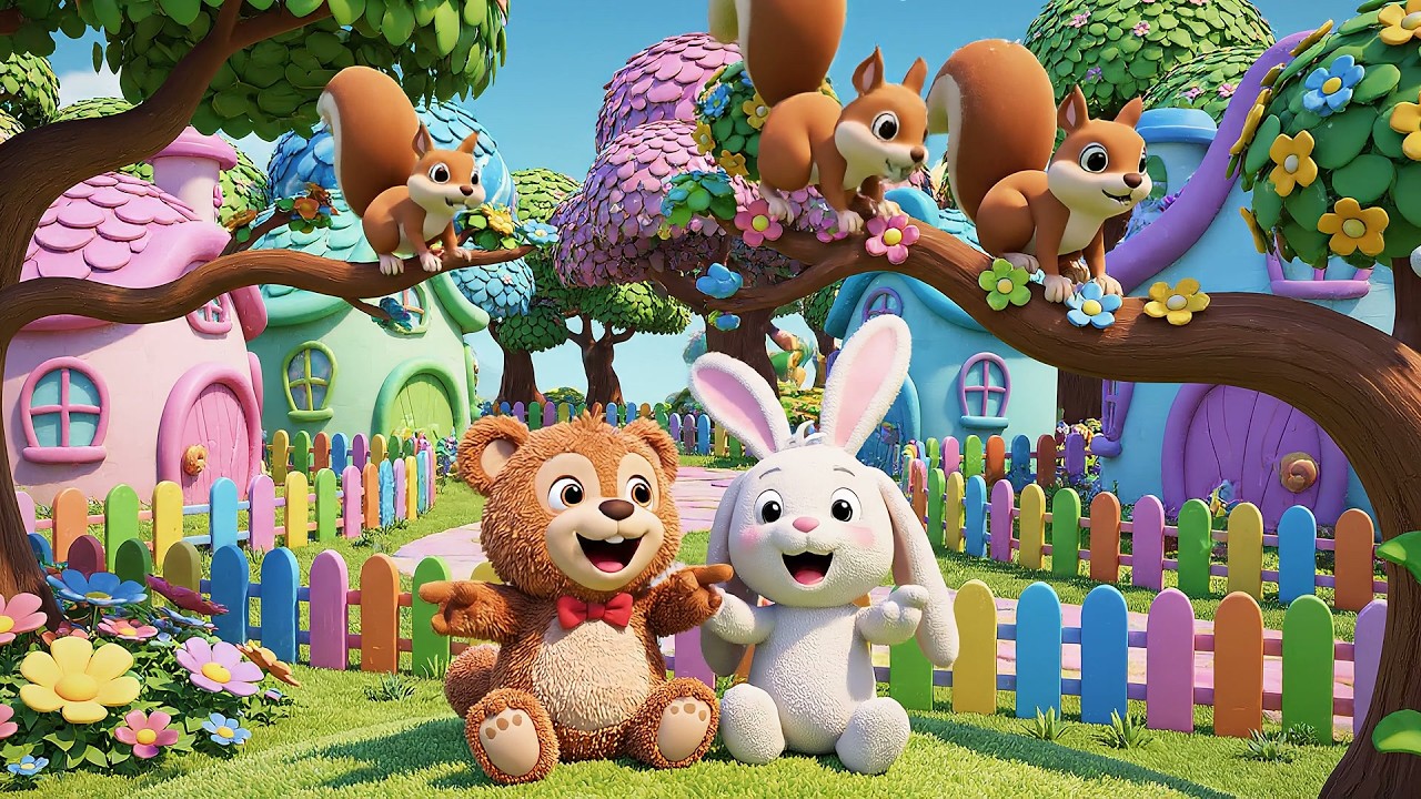 Five Little Squirrels Scamper Scamper | Fun Nature Song & Counting ...