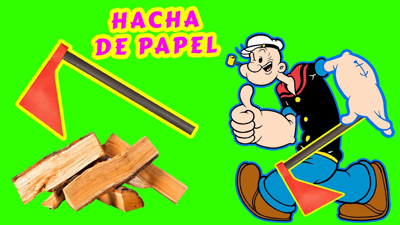 Como hacer un hacha de papel (arma de papel) - YouTube