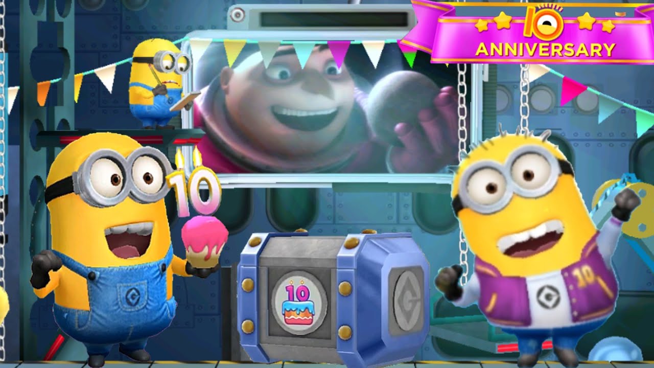 Minion rush Phill minion costume 10th Anniversary special mission stage ...