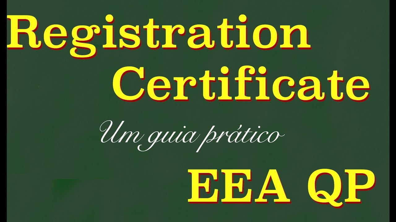 EEA QP - Registration Certificate - Online - YouTube