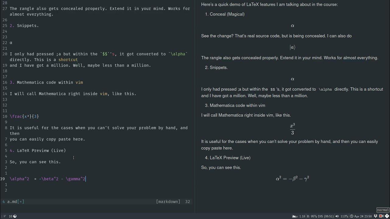 LaTeX with Vim - demo - YouTube