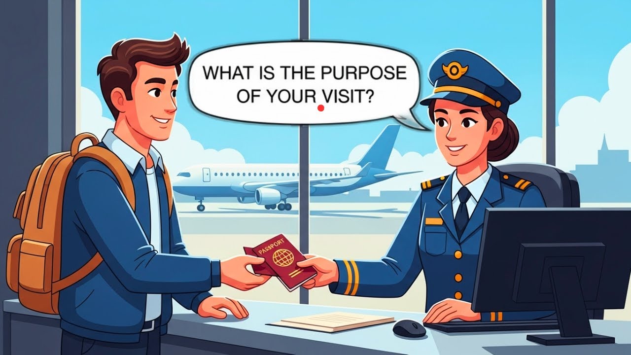 Going Through Customs & Immigration | Real Airport English Conversation ...