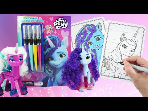 Coloring Misty and Queen Opaline My Little Pony Activity Book - YouTube