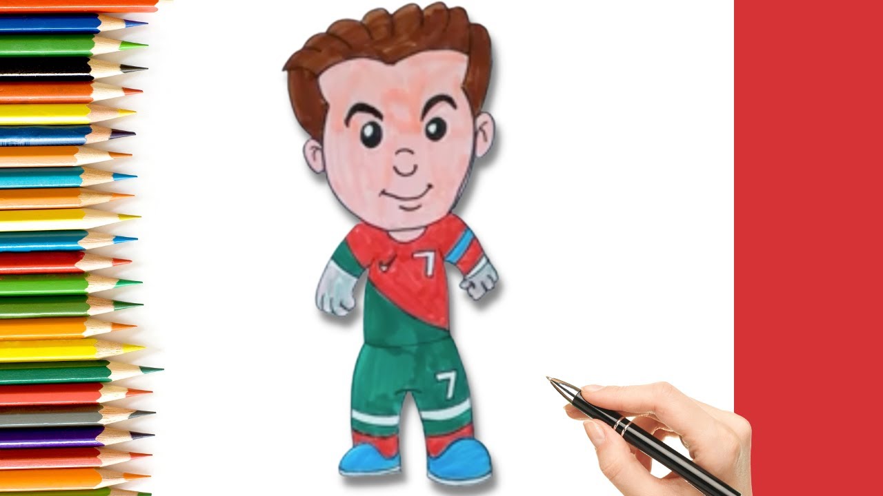 How To Draw Cristiano Ronaldo | World Cup 2022 | Tutorial for KIDS ...