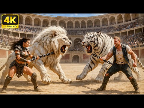 🦁⚔️ The Ancient White Lion Battles the White Tiger of Legends | Ultimate Animal Fight Showdown