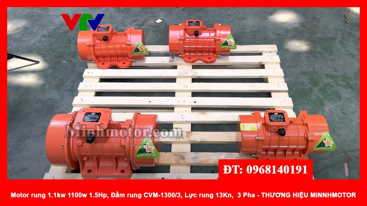 Motor rung 1.1kw 1100w 1.5Hp, Đầm rung CVM-1300/3, 2 pole 2 cực, 3 Pha ...