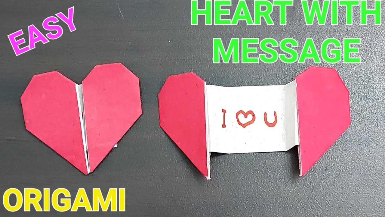 HOW TO MAKE EASY ORIGAMI HEART WITH MESSAGE - YouTube