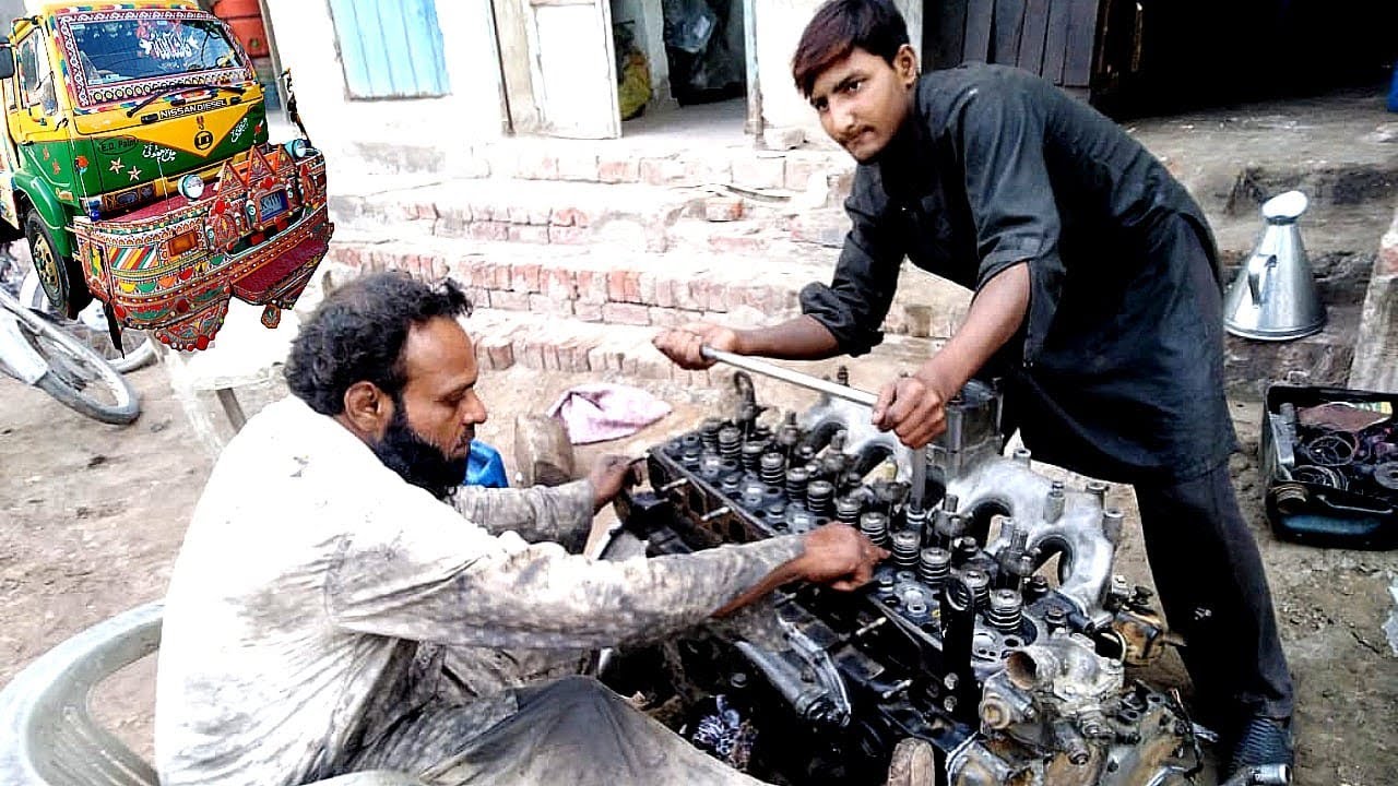 Full overhauling old seized truck engine|Rebuilding Nissan 6 cylinder ...