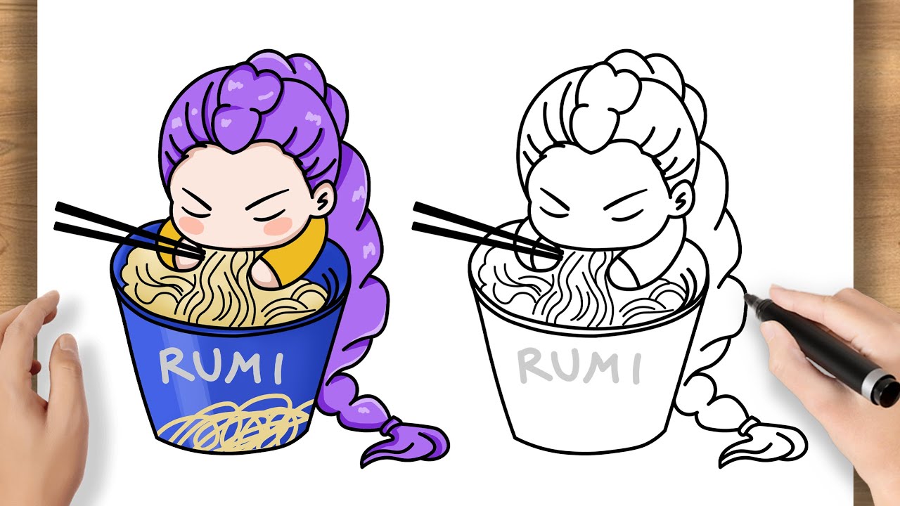 How to Draw Rumi Eating Ramen | Kpop Demon Hunters - YouTube
