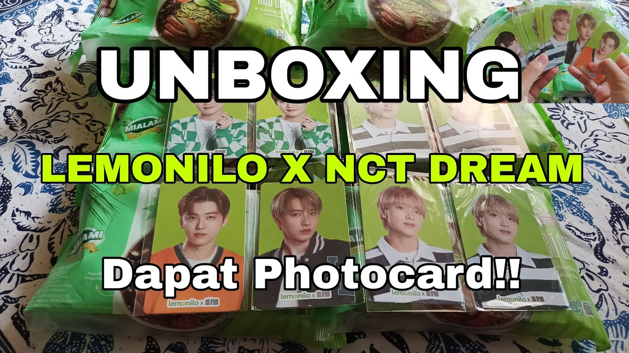 UNBOXING MIE LEMONILO X NCT DREAM DAPAT PC PHOTOCARD - YouTube
