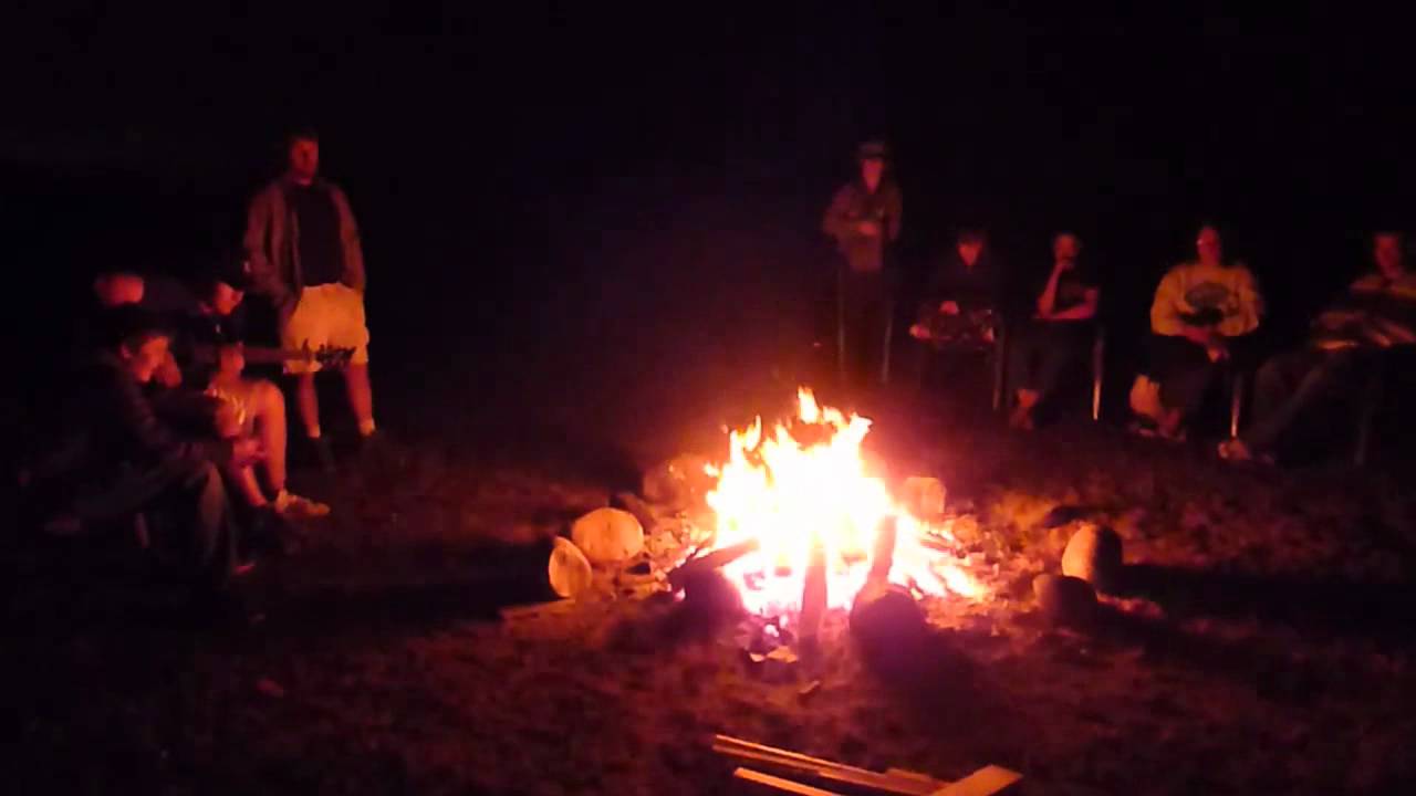 Missionary Mike Fink Sharing During Campfire Testimony Time ...