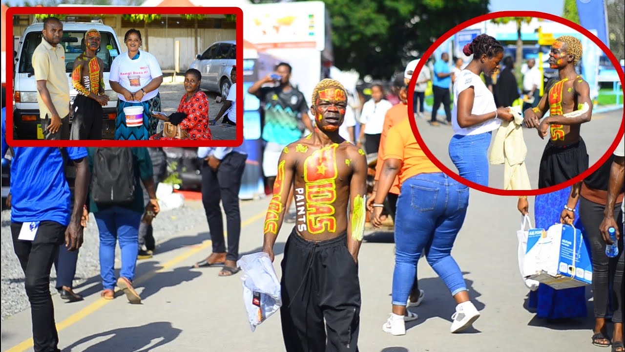 HAMORAPA ageuka kituko sabasaba kwa kupaka rangi ya DIDAS mwilini ...