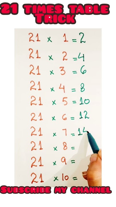 21 times table trick | 21 table trick | best trick #youtubeshorts #math ...