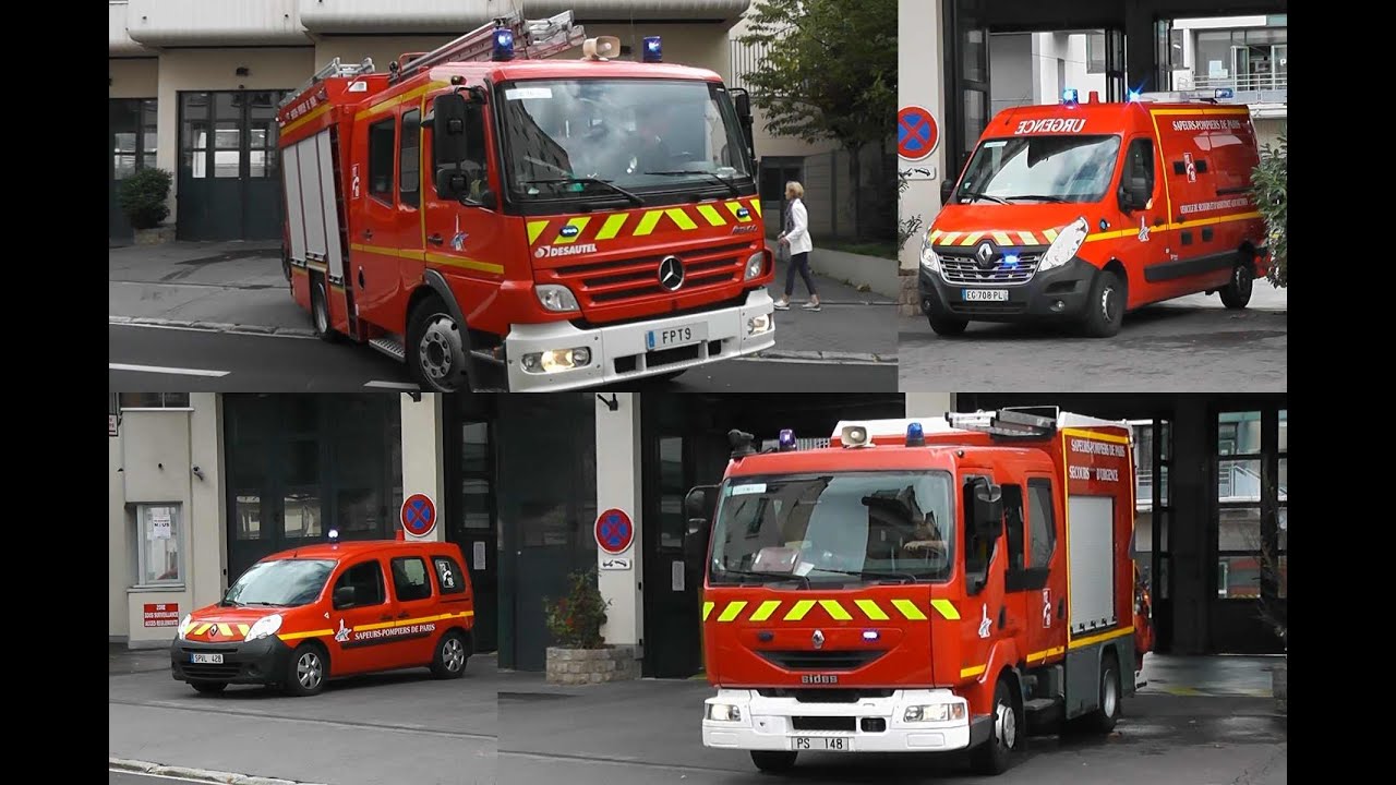 (Paris Fire Brigade) Nouveau VSAV + PS 148 + FPT 9 + SPVL 248 BSPP ...