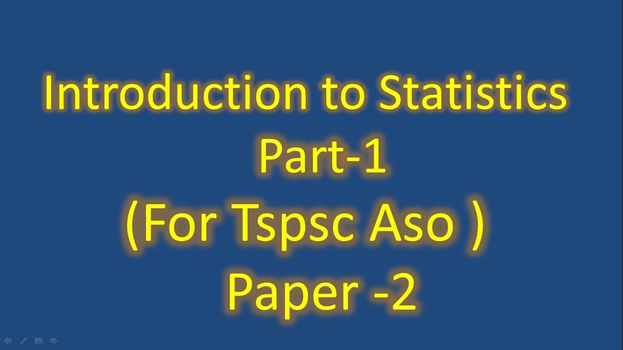 Introduction to Statistics Part-1 For Tspsc Aso Paper -2 - YouTube