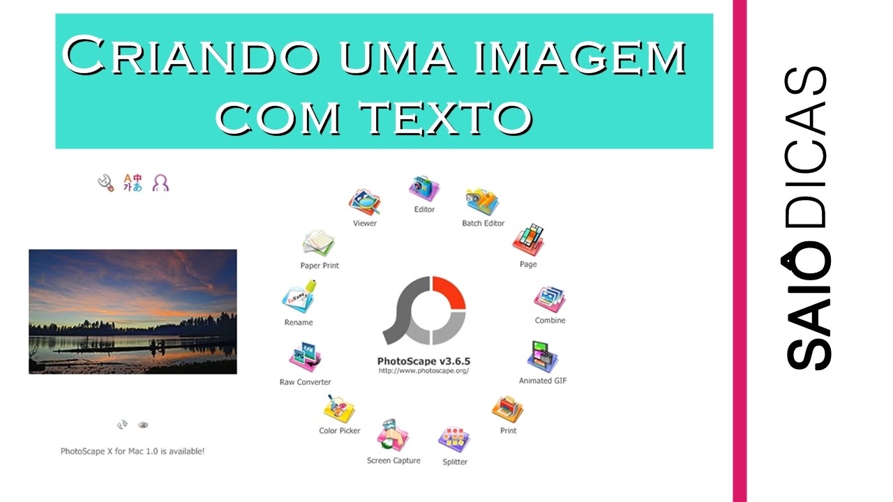 Criando uma imagem com texto no PhotoScape (iniciantes) - YouTube