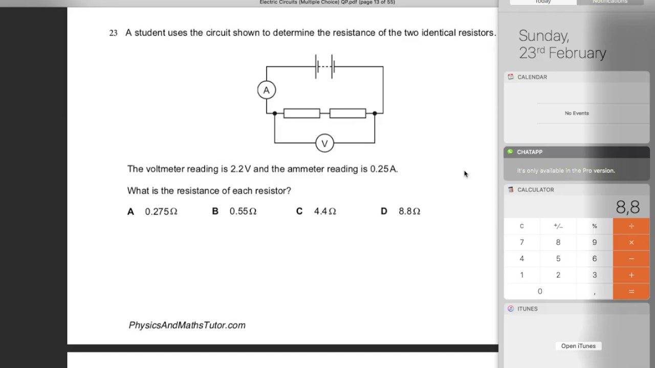 Physics IGCSE - Electricity Multiple Choice question and answer (part 2 ...