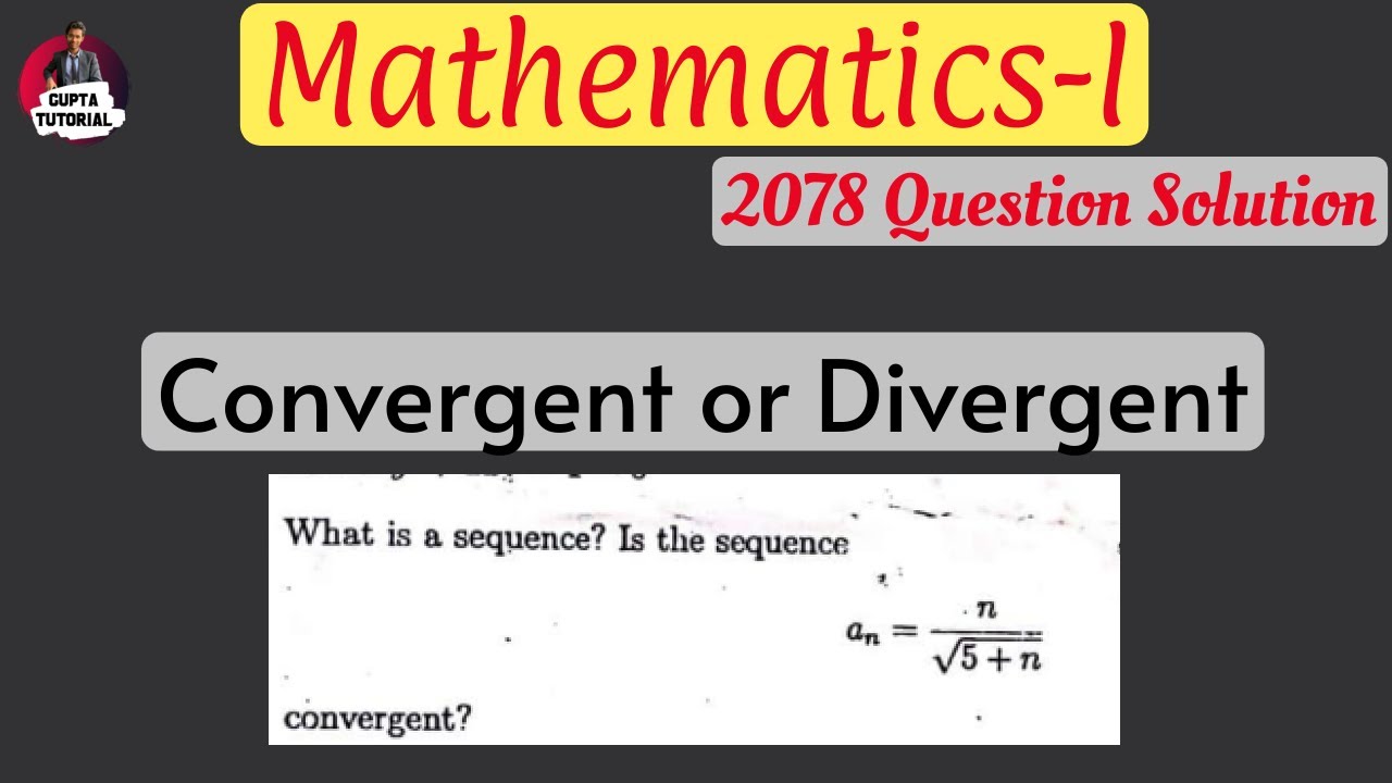 Check the given series is Convergent or Divergent #2078questionsolution ...