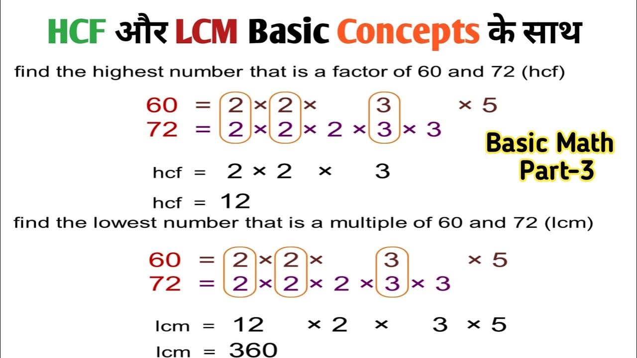 lcm and hcf basic | basic maths for beginners | maths basic concepts - YouTube