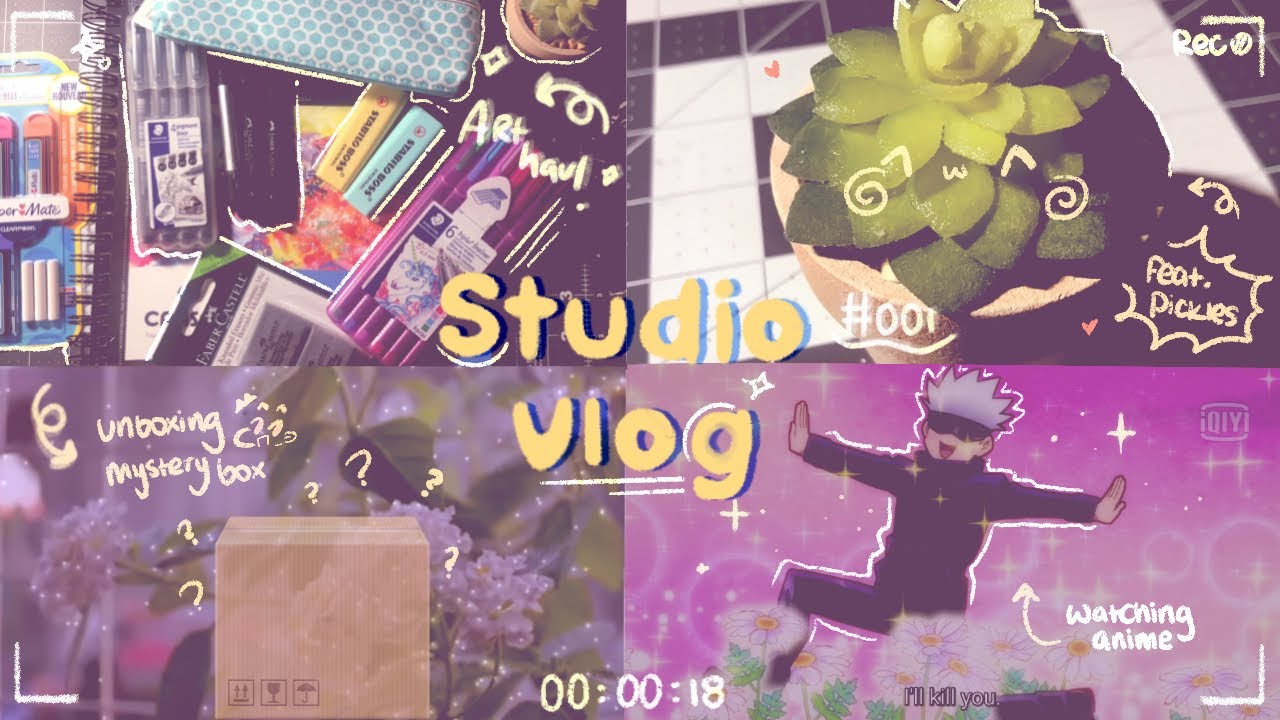 Daily Life Of An Anime Art Weeb | Studio Vlog 01// art haul, mystery ...