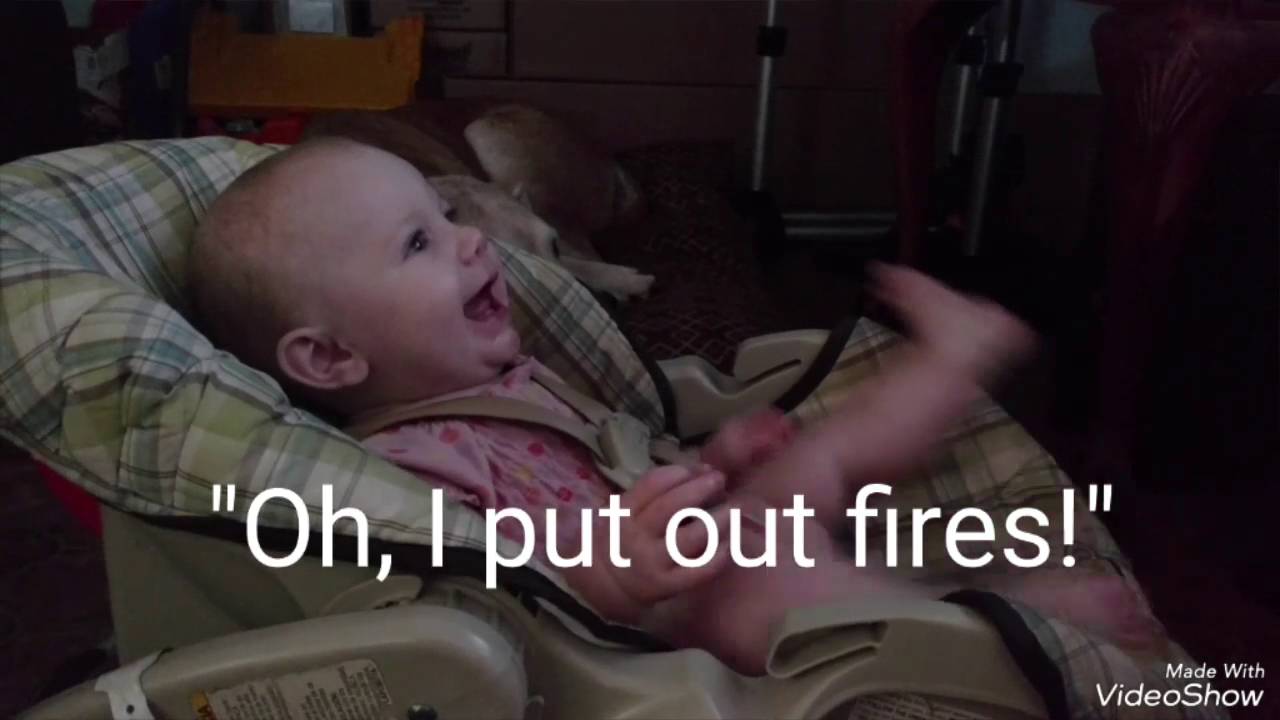 How a baby puts out a fire!!! - YouTube