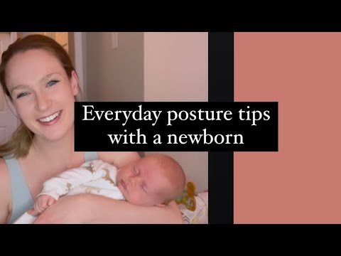 Posture and breathing tips for postpartum moms - YouTube