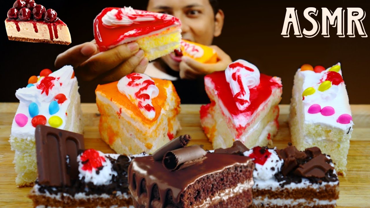 Delicious Cream Cakes Eating With ASMR Sound | ASMR MUKBANG - YouTube